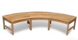 Curved Backless Teak Bench